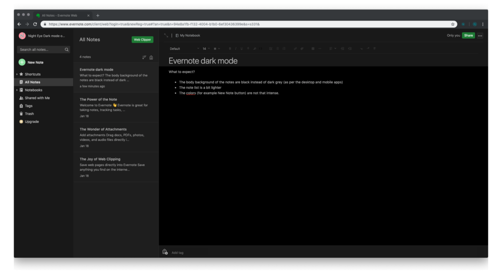 Evernote Dark Mode [Enable On Desktop, IOS & Android]