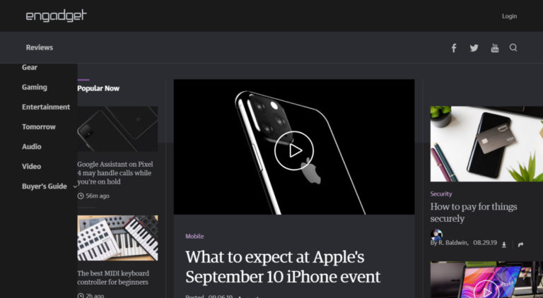 Engadget Dark Mode | Night Eye