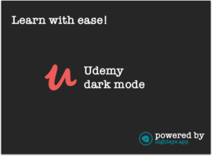 Udemy Dark Mode [Dark Theme With 2 Clicks]