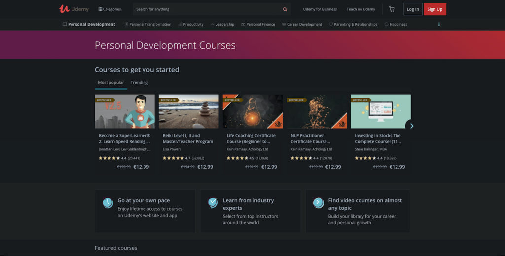 Udemy Dark Mode [Dark Theme With 2 Clicks]