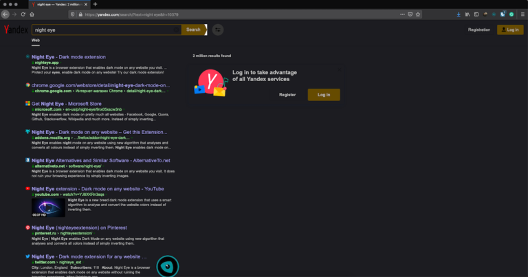 Yandex Dark Mode [Replace The Light Background]