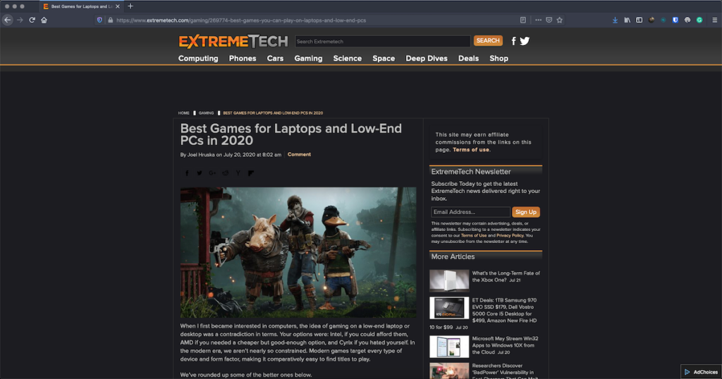 ExtremeTech Dark Mode [Same News, Better Experience]